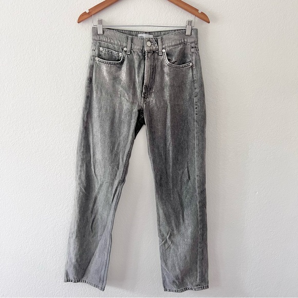 Zara | Jeans | Zara Gray Silver Metallic Jeans Sz 2 | Poshmark